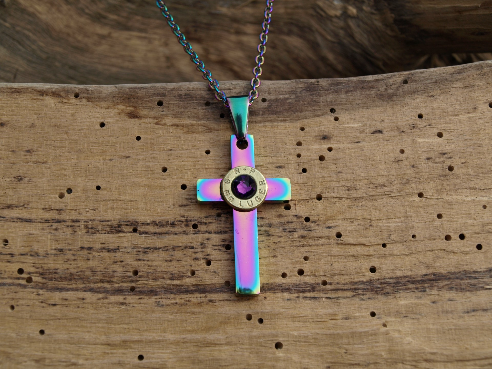 N-304 Rainbow Cross Necklace. Rainbow Stainless Steel Chain. Your ...