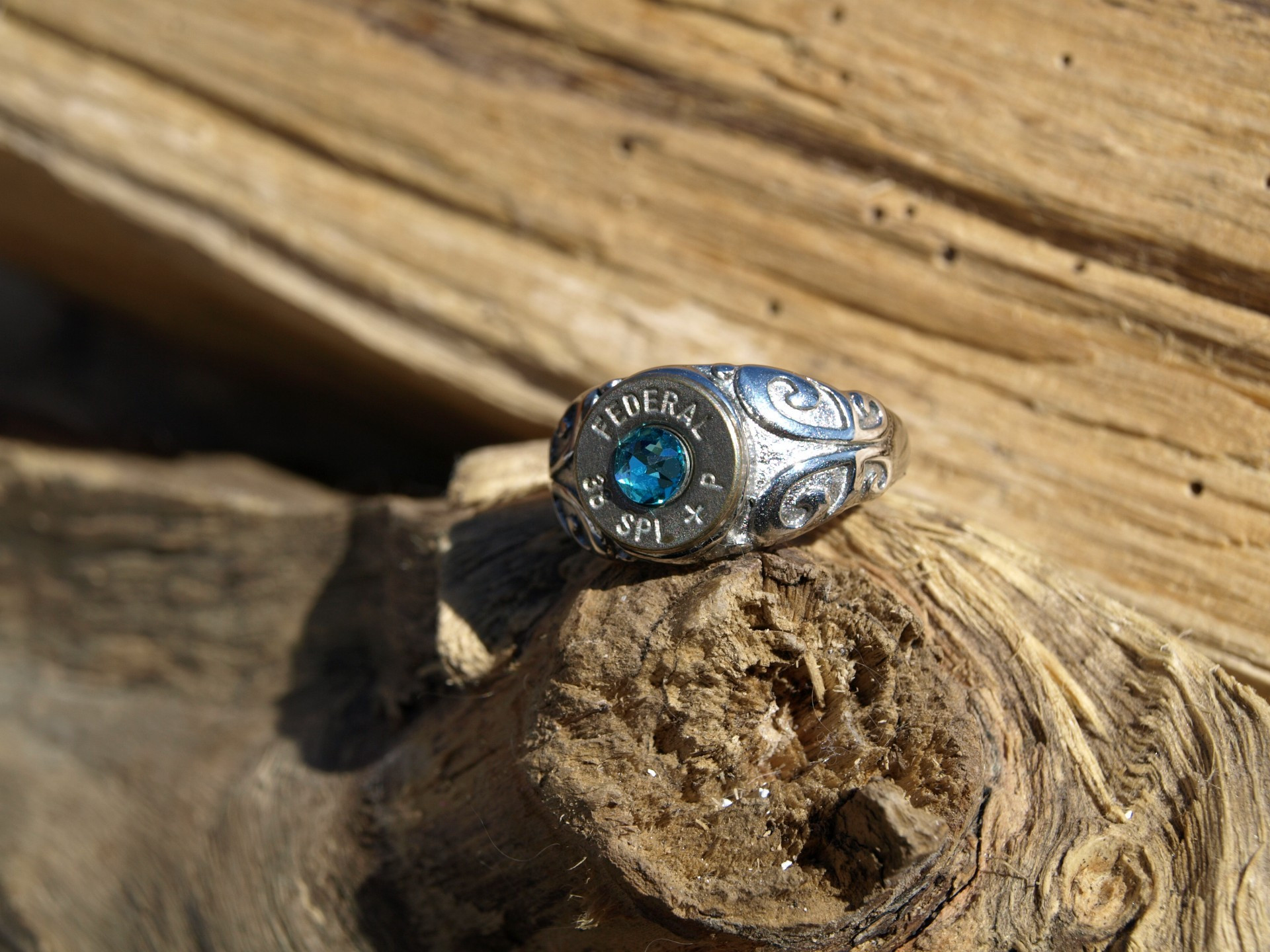 R-204 - Nickel 38 Bullet Ring - Stainless Steel Scroll Ring with a ...