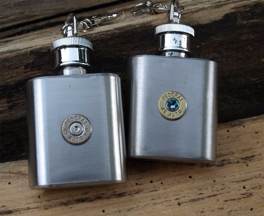 A-810 1 oz - Bullet Flask with your choice of 380, 9, 38, 357, 40, 45 ...