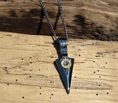 N-3012-B Heavy Stainless Steel Arrow Bullet Necklace. Your choice of ...