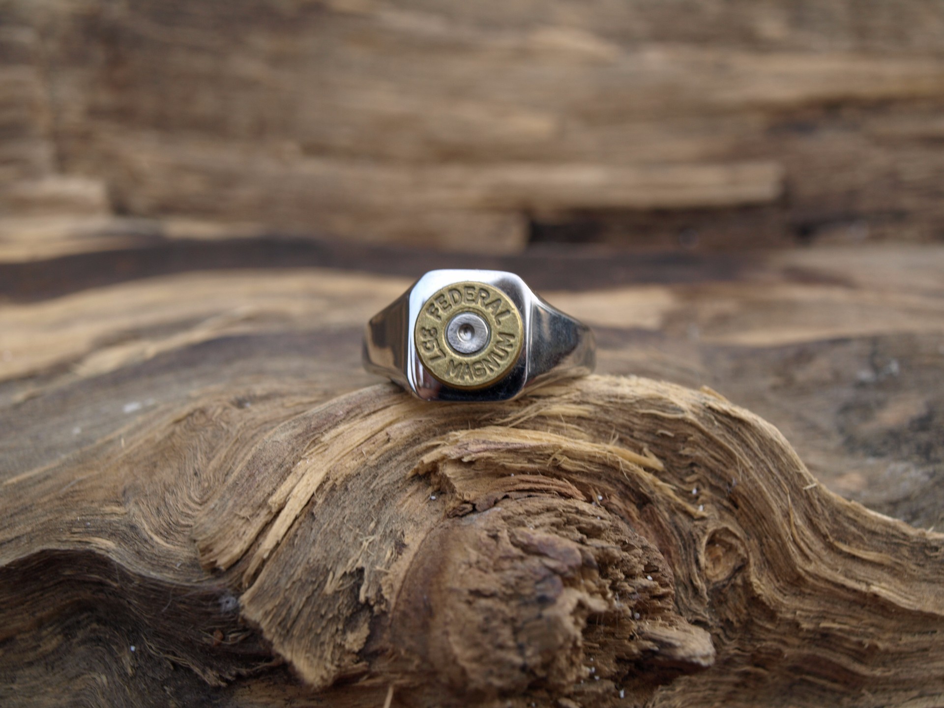 RM-110 Brass 357 Square Bullet Ring. Square Stainless Steel Bullet Ring ...