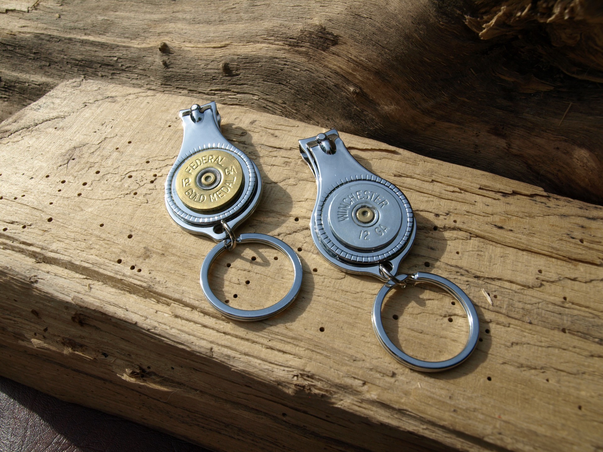 A-802 Shotgun Key Ring with Clippers and Bottle Opener. Nickel or Brass ...