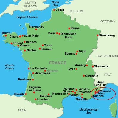 Southern France Map Of Towns