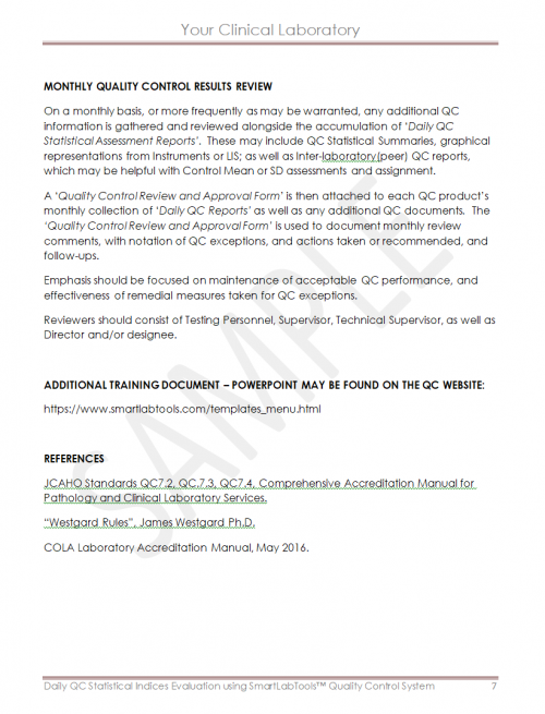 SmartLabTools | SLT_QC Procedure