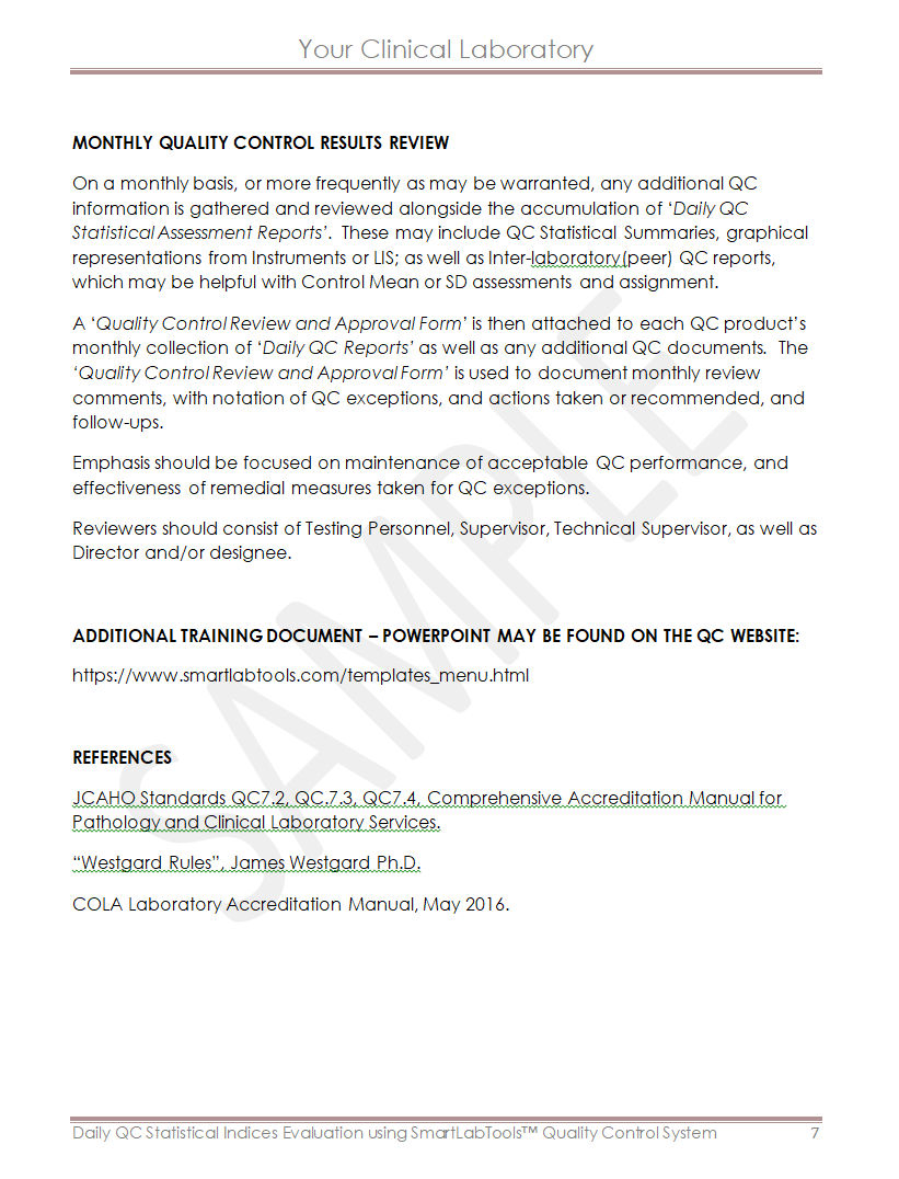 SmartLabTools | SLT_QC Procedure