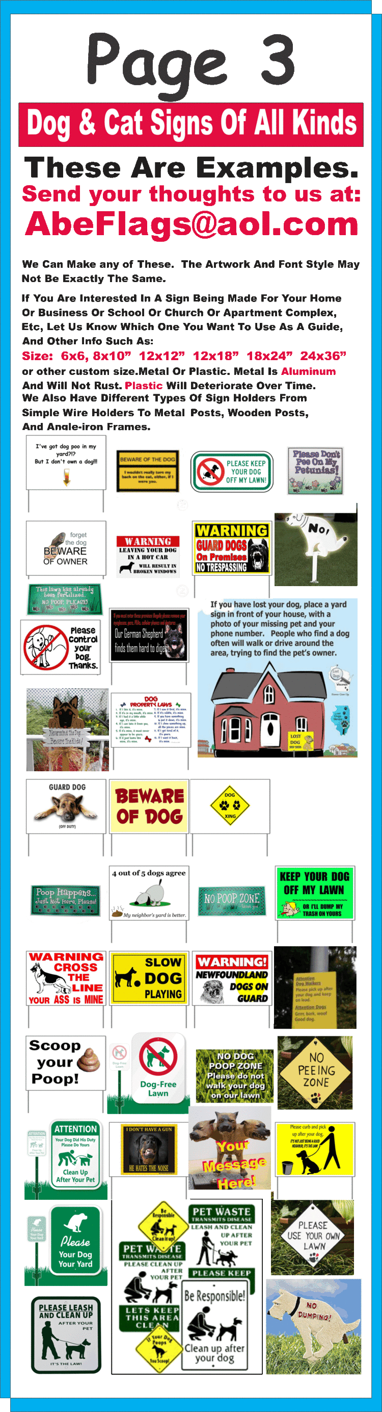 Dog & Cat Signs