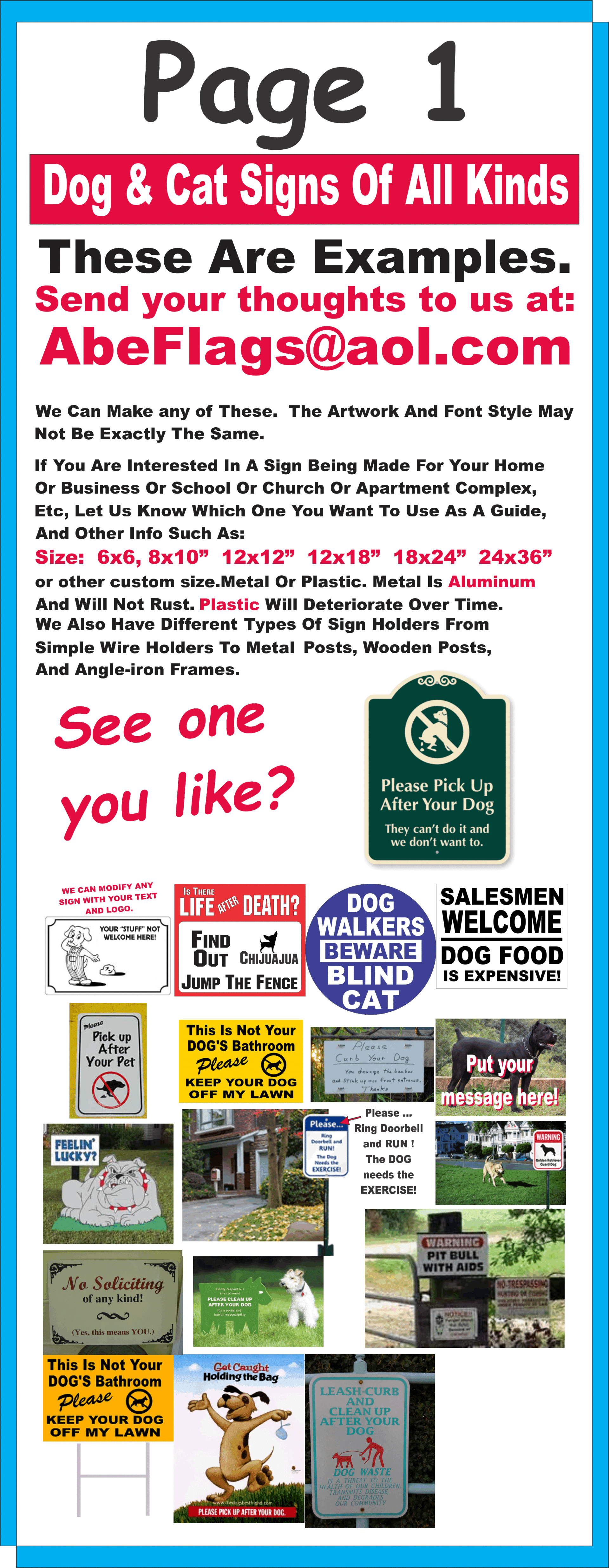 Dog & Cat Signs